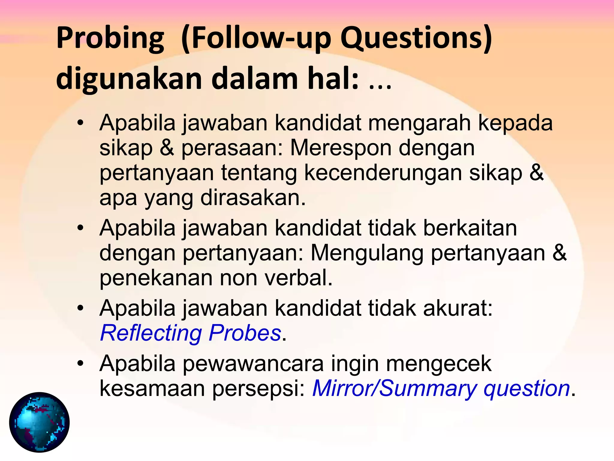 Teknik-Teknik Probing (Menyelidiki) _Training "COMPETENCY & BEHAVIORAL ...