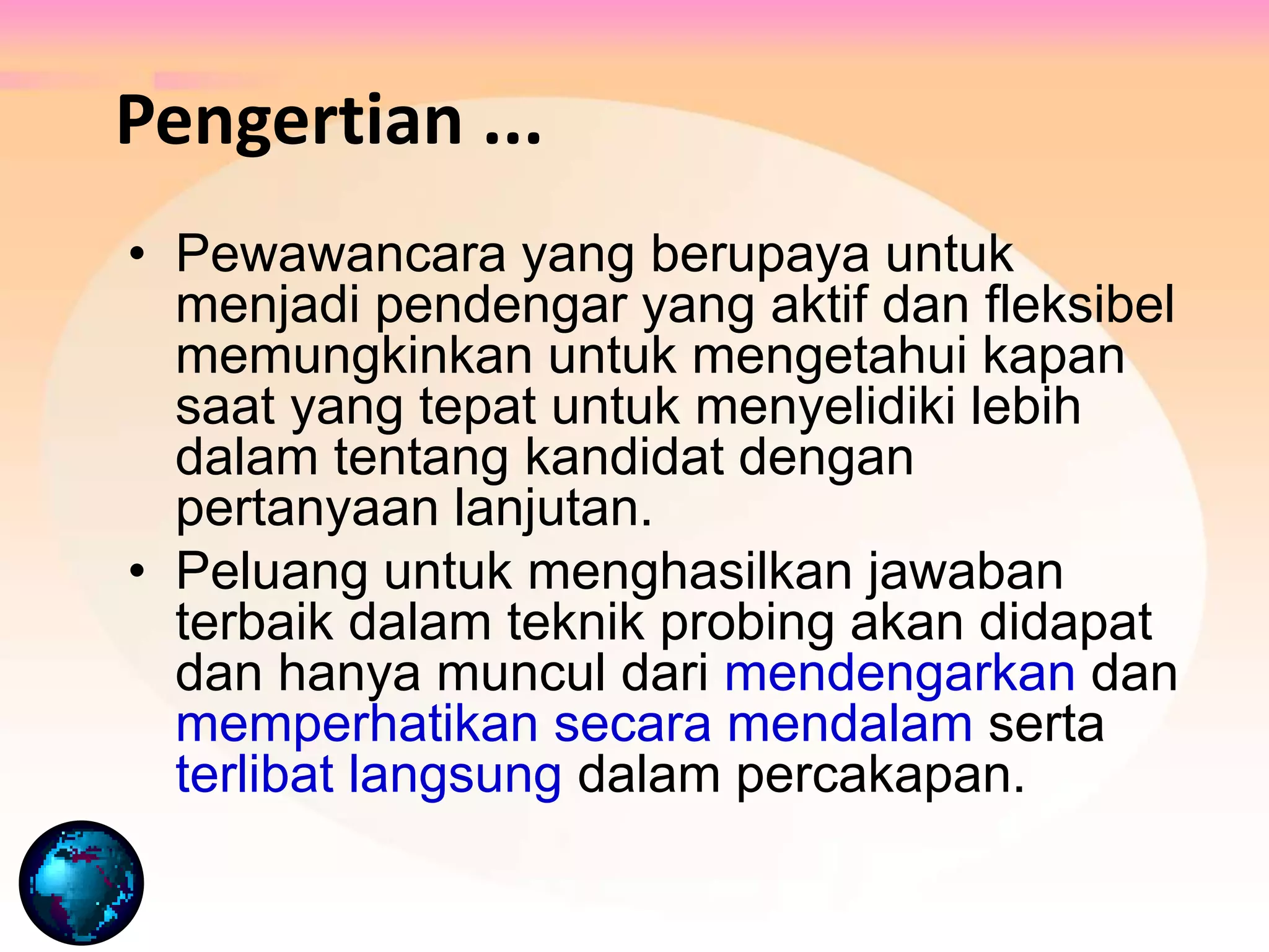 Teknik-Teknik Probing (Menyelidiki) _Training "COMPETENCY & BEHAVIORAL ...