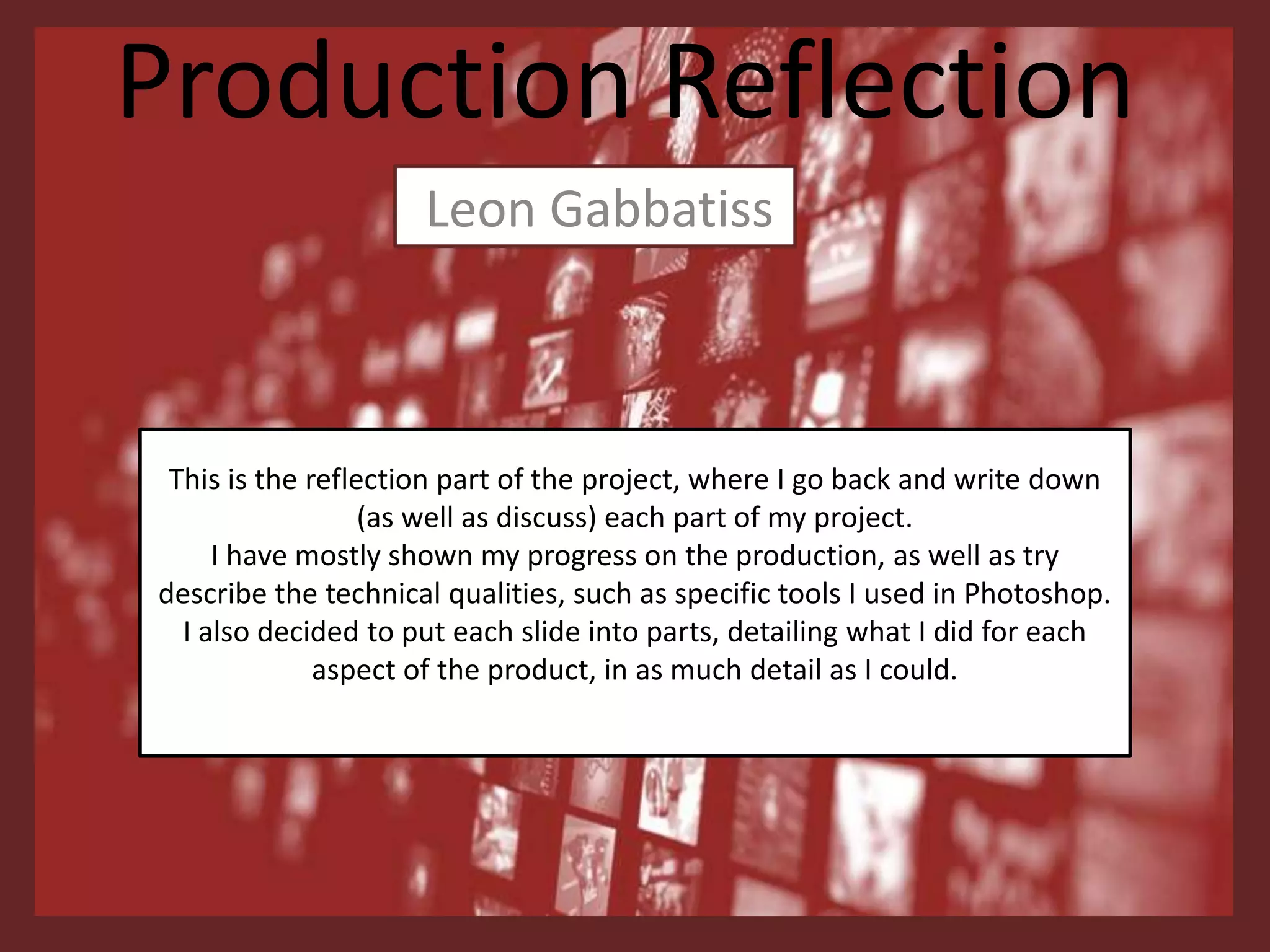6. Production Reflection (FMP).pptx | Computer Animation | Computer Software and Applications