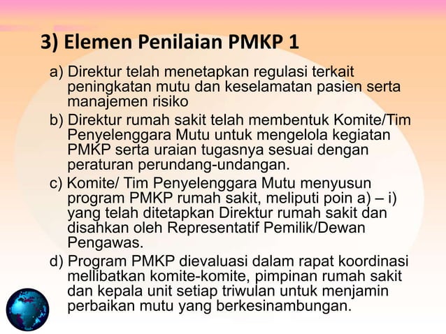 Peningkatan Mutu dan Keselamatan Pasien (PMKP) _BimTek "Standar AKREDITASI RUMAH SAKIT" | PPTX