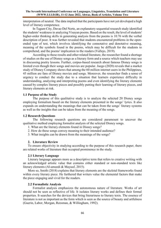 The Language of Disney Songs: A Formalistic Analysis | PDF