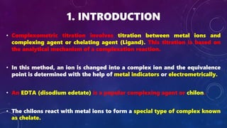 6. COMPLEXOMETRIC TITRATION.pptx | Chemistry | Science