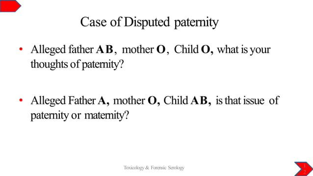 Paternity testing in forensic science.pptx | Blood Disorders | Diseases ...