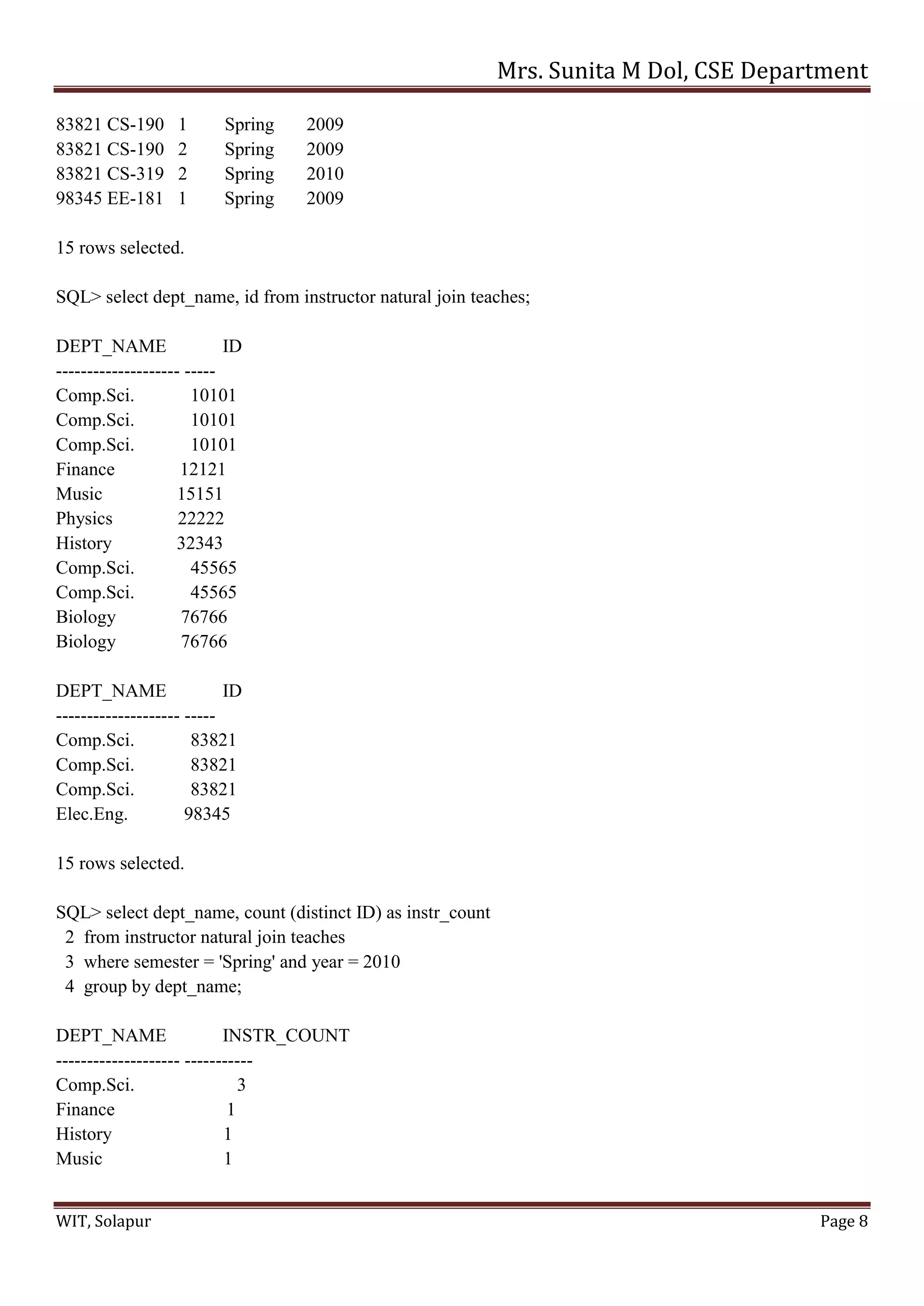 6. Aggregate Functions.pdf | Databases | Computer Software and Applications