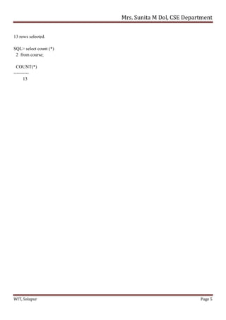 6. Aggregate Functions.pdf | Databases | Computer Software and Applications