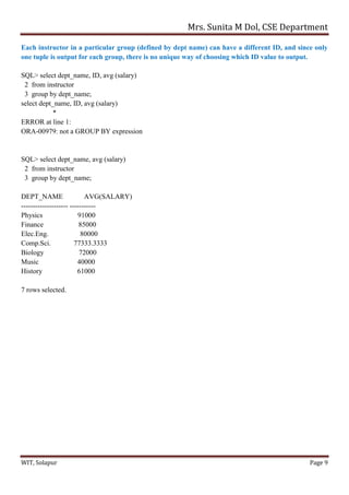 6. Aggregate Functions.pdf | Databases | Computer Software and Applications