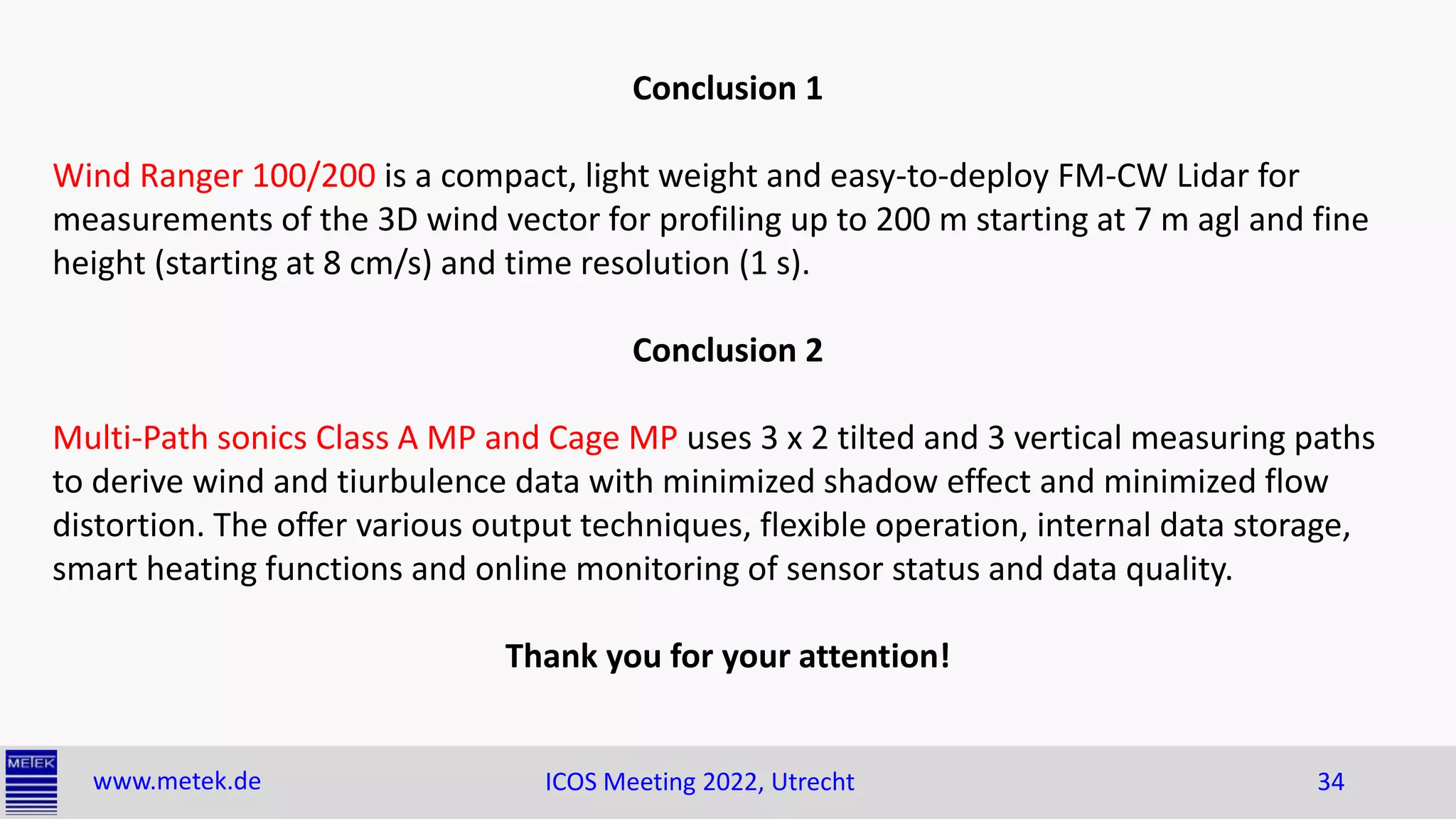 Kirtzel, Hans-Jürgen: FM-CW Wind Lidar “Wind Ranger” and Multi-Path Sonic “uSonic-3 MP” | PPTX