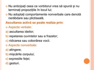 6. Com. verbala Tehnici de ascultare.ppt
