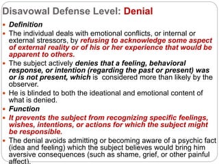 6.Defense mechanisms-Disavowal Defense Level.pptx