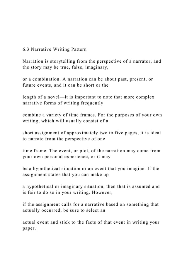 6.3 Narrative Writing Pattern Narration is storytelling f.docx