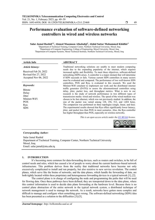 Performance evaluation of software-defined networking controllers in wired and wireless networks ...