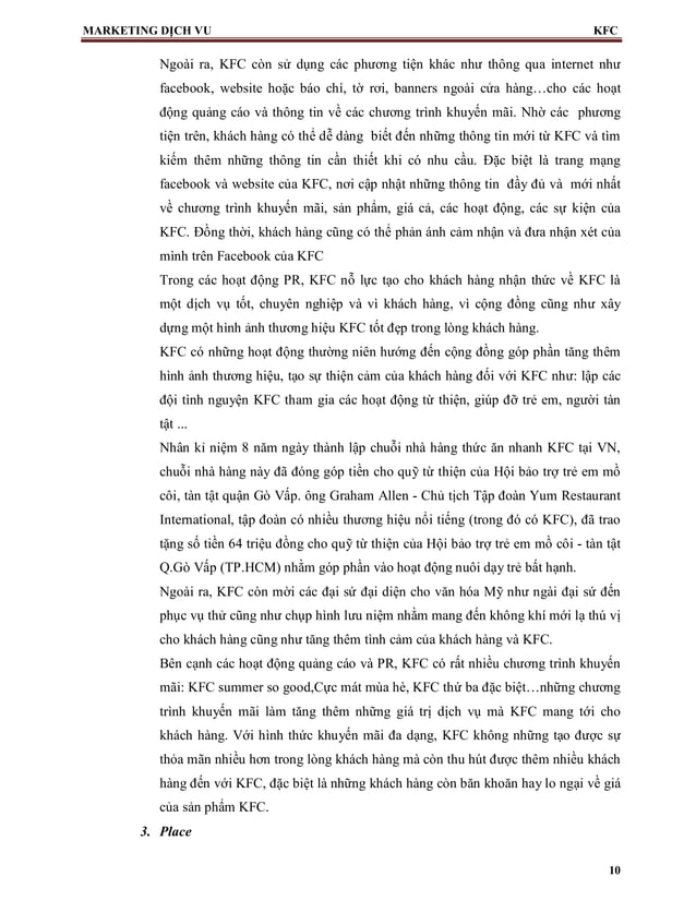 TIỂU LUẬN MARKETING DỊCH VỤ TẠI KFC VIỆT NAM | PDF