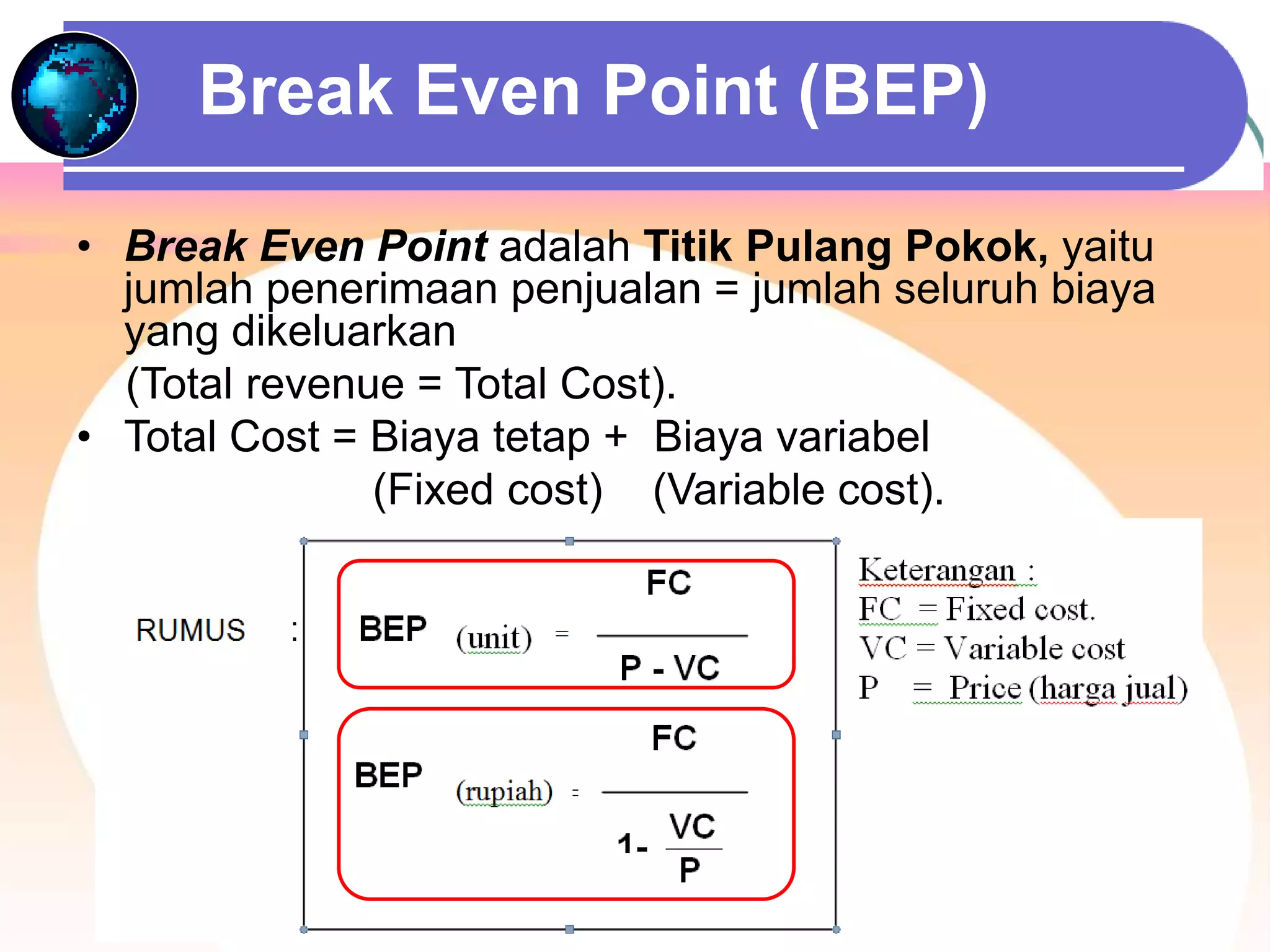 Payback Period & Break Event Point (BEP) Analysis_ Cost Benefit ...