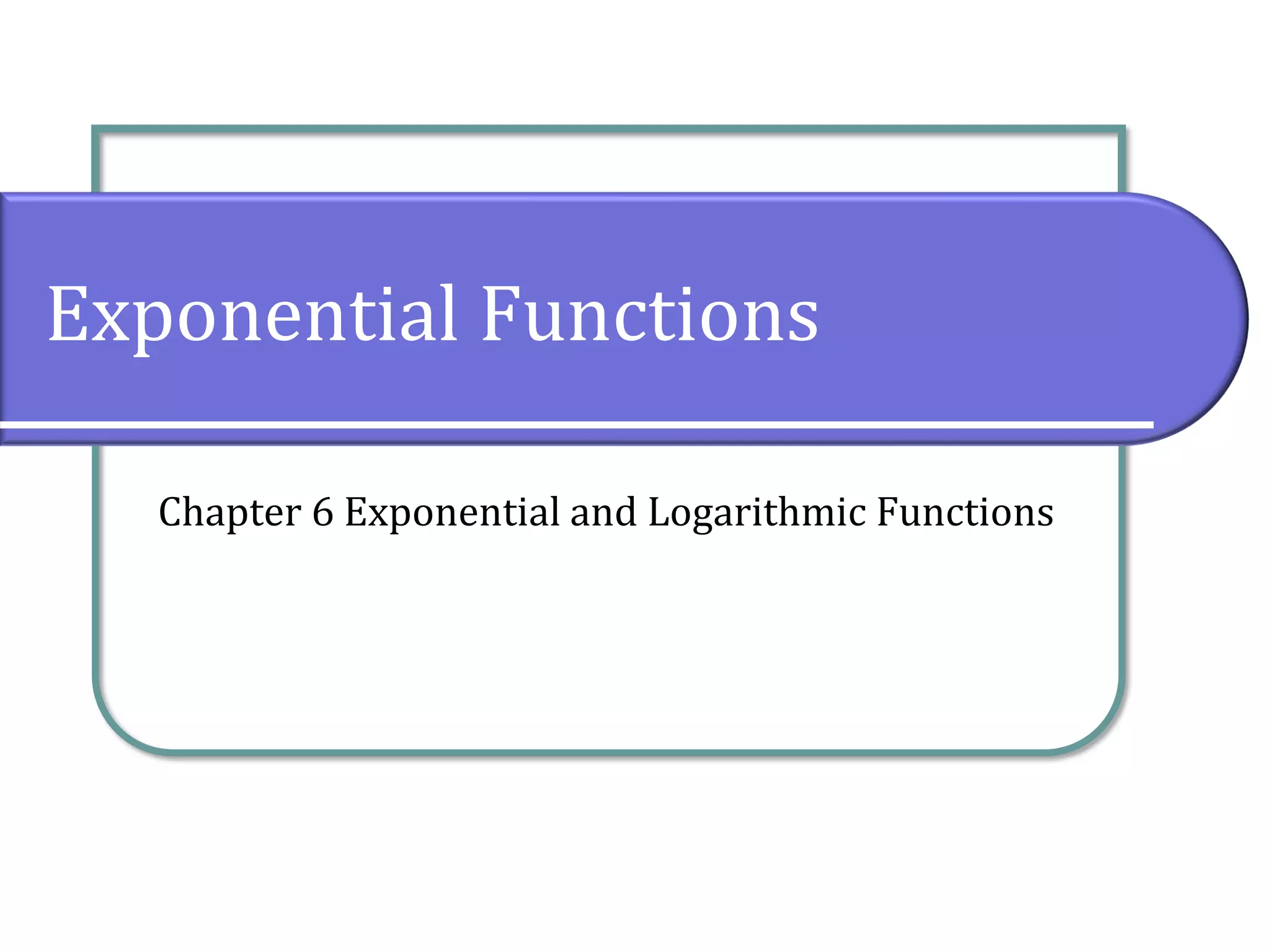 6.1 Exponential Functions | PDF