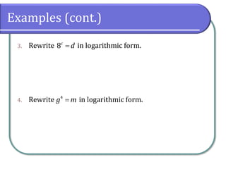 6.3 Logarithmic Functions | PDF
