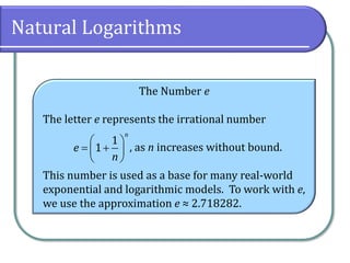 6.3 Logarithmic Functions | PPT