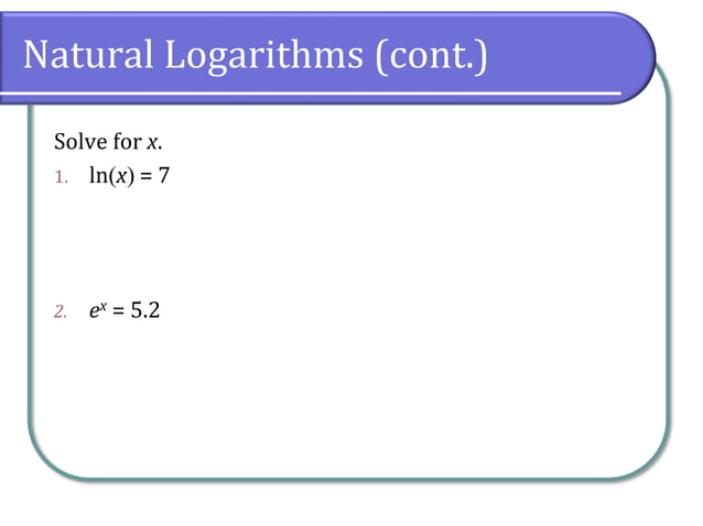 6.3 Logarithmic Functions | PPT
