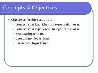 6.3 Logarithmic Functions | PPT