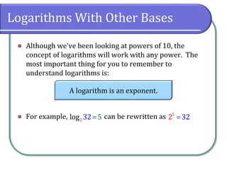 6.3 Logarithmic Functions | PPT