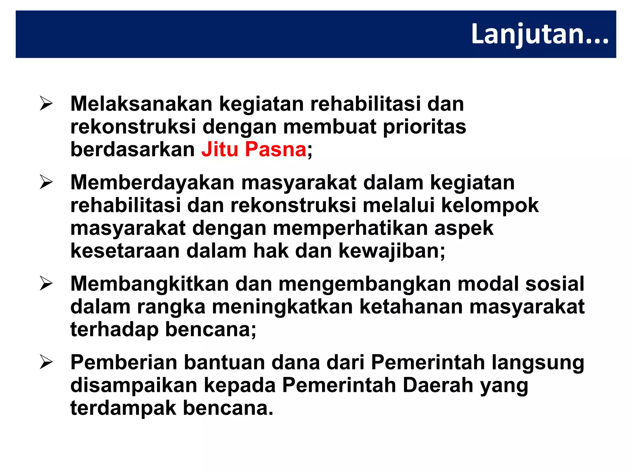 6 Manajemen Pemulihan Pasca Bencana Pptx