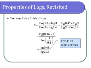 6.6 Exponential and Logarithmic Equations | PDF