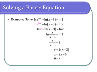 6.6 Exponential and Logarithmic Equations | PDF