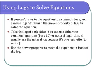 6.6 Exponential and Logarithmic Equations | PDF