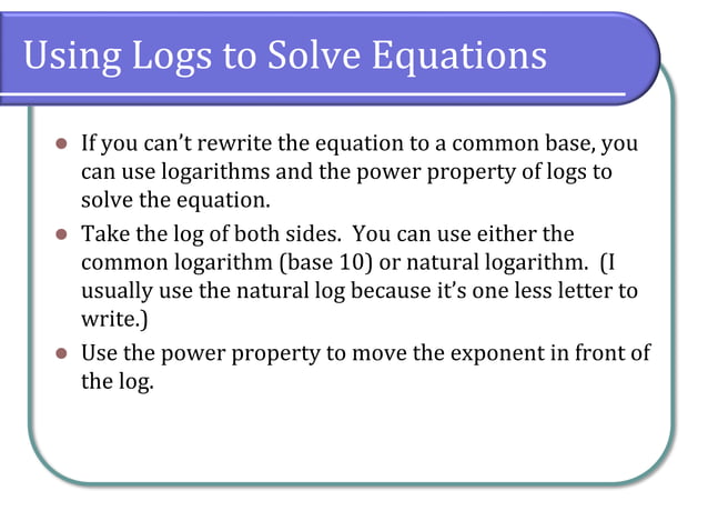 6.6 Exponential and Logarithmic Equations | PDF