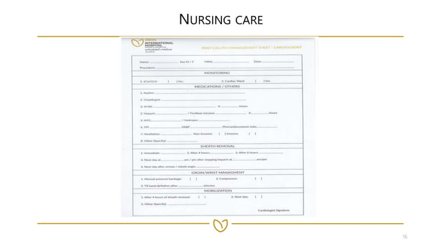 CARDIAC CATHETERIZATION NURSING CARE | PPTX