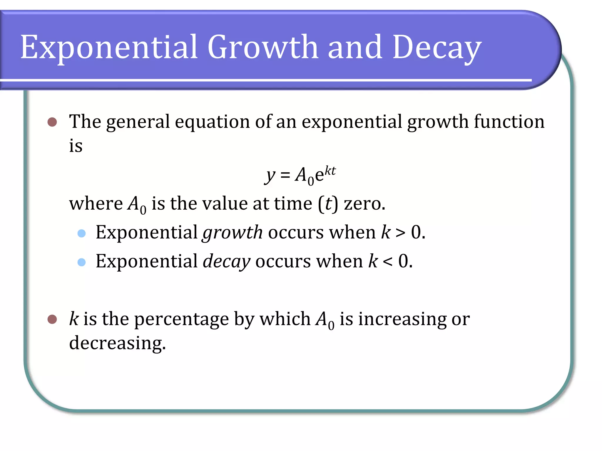 6.7 Exponential and Logarithmic Models | PPT
