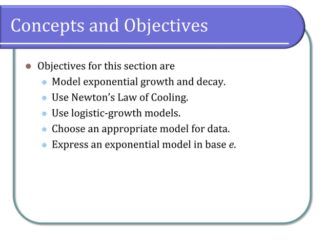 6.7 Exponential and Logarithmic Models | PPT