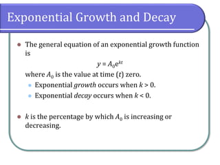 6.7 Exponential and Logarithmic Models | PPT
