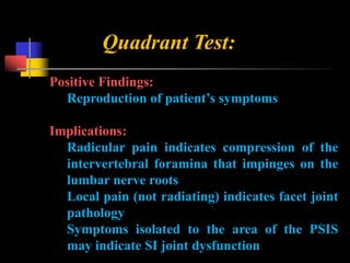 Lumbar Quadrant Test