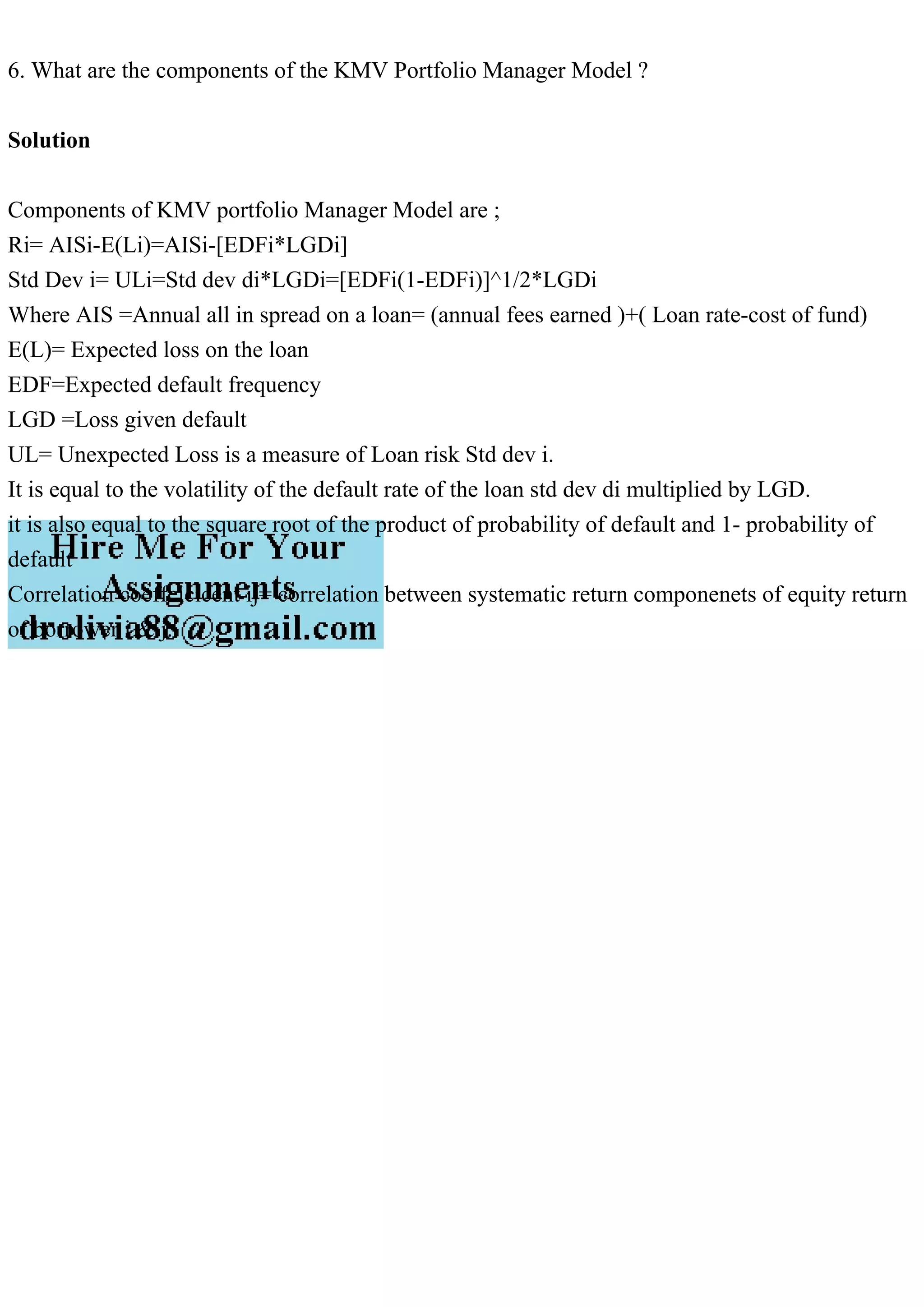 6. What are the components of the KMV Portfolio Manager Model S.pdf