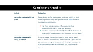Writing a Strong Research Question | PPTX