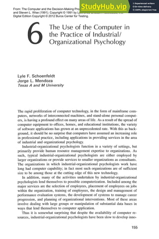 6. The Use Of The Computer Inthe Practice Of Industrial Organizational ...