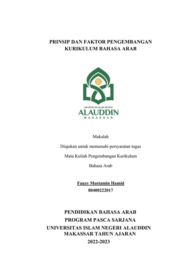 Prinsip dan Faktor Pengembangan Kurikulum Bahasa Arab.pdf
