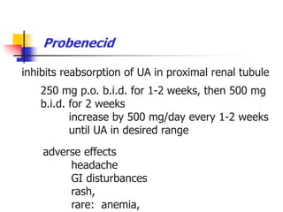 6. Gout pharmacology | PDF