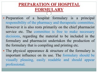 HOSPITALFORMULARY system in hospital organization | PPTX