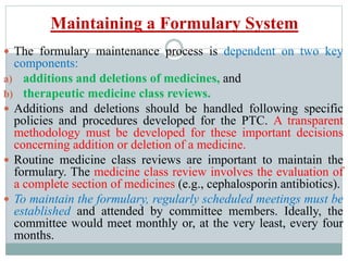 HOSPITALFORMULARY system in hospital organization | PPTX