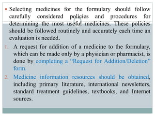 HOSPITALFORMULARY system in hospital organization | PPTX