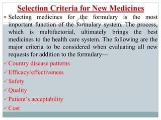 HOSPITALFORMULARY system in hospital organization | PPTX