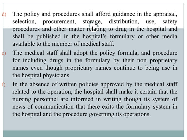HOSPITALFORMULARY system in hospital organization | PPTX