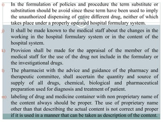 HOSPITALFORMULARY system in hospital organization | PPTX