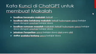 PPT ChatGPT Oke untuk membantu penulisan karya ilmiah | PPTX