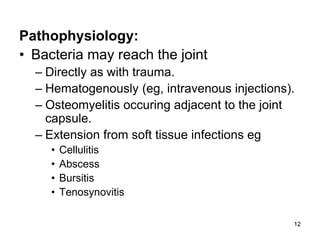 SEPTIC ARTHRITIS AND MANAGEMENT PROTOCOL.ppt
