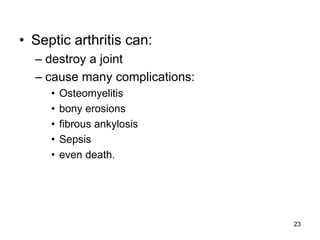 SEPTIC ARTHRITIS AND MANAGEMENT PROTOCOL.ppt