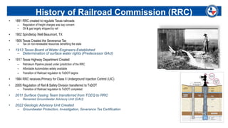 Railroad Commission Updates - James Harcourt | PPT