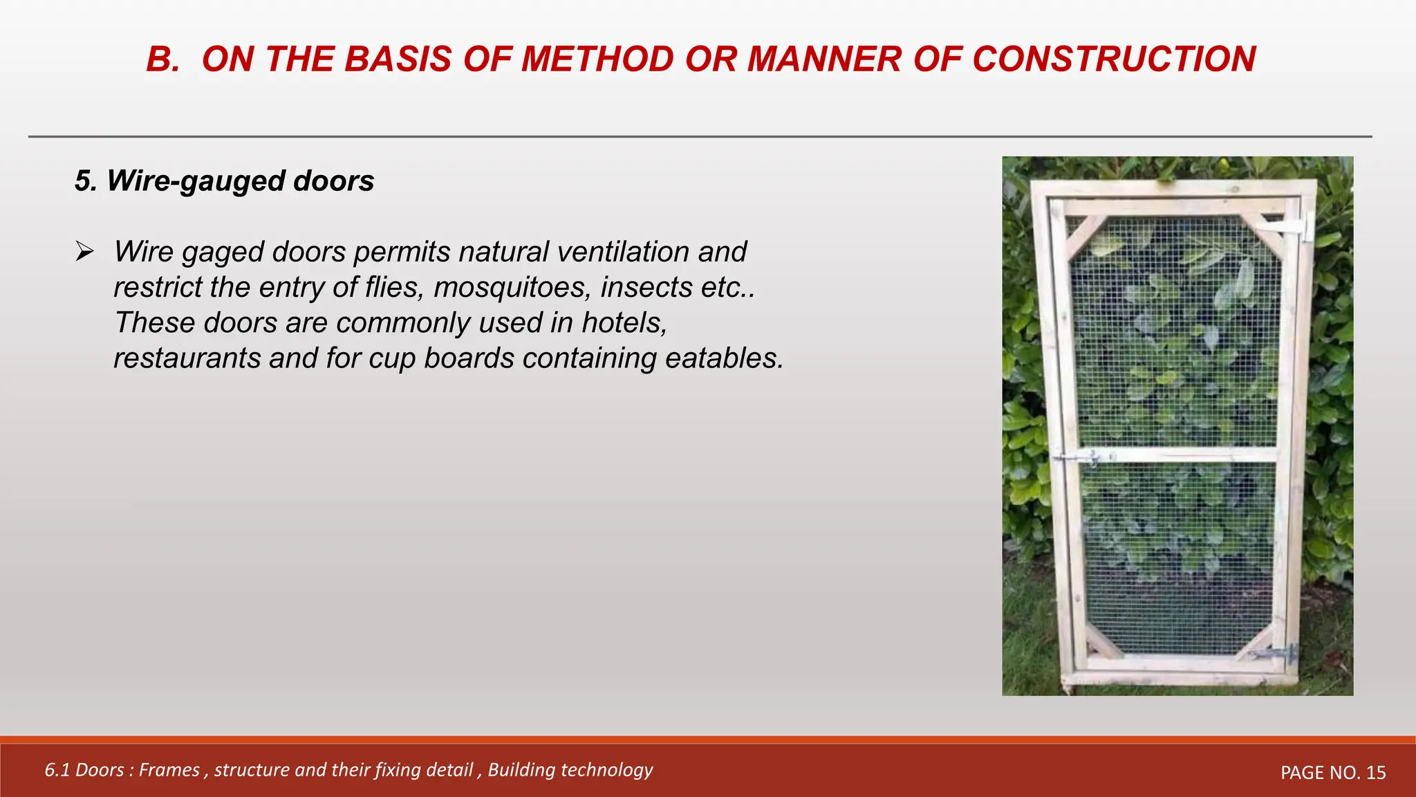 6.1 Doors - Frames, shutters and their fixing detail.pptx