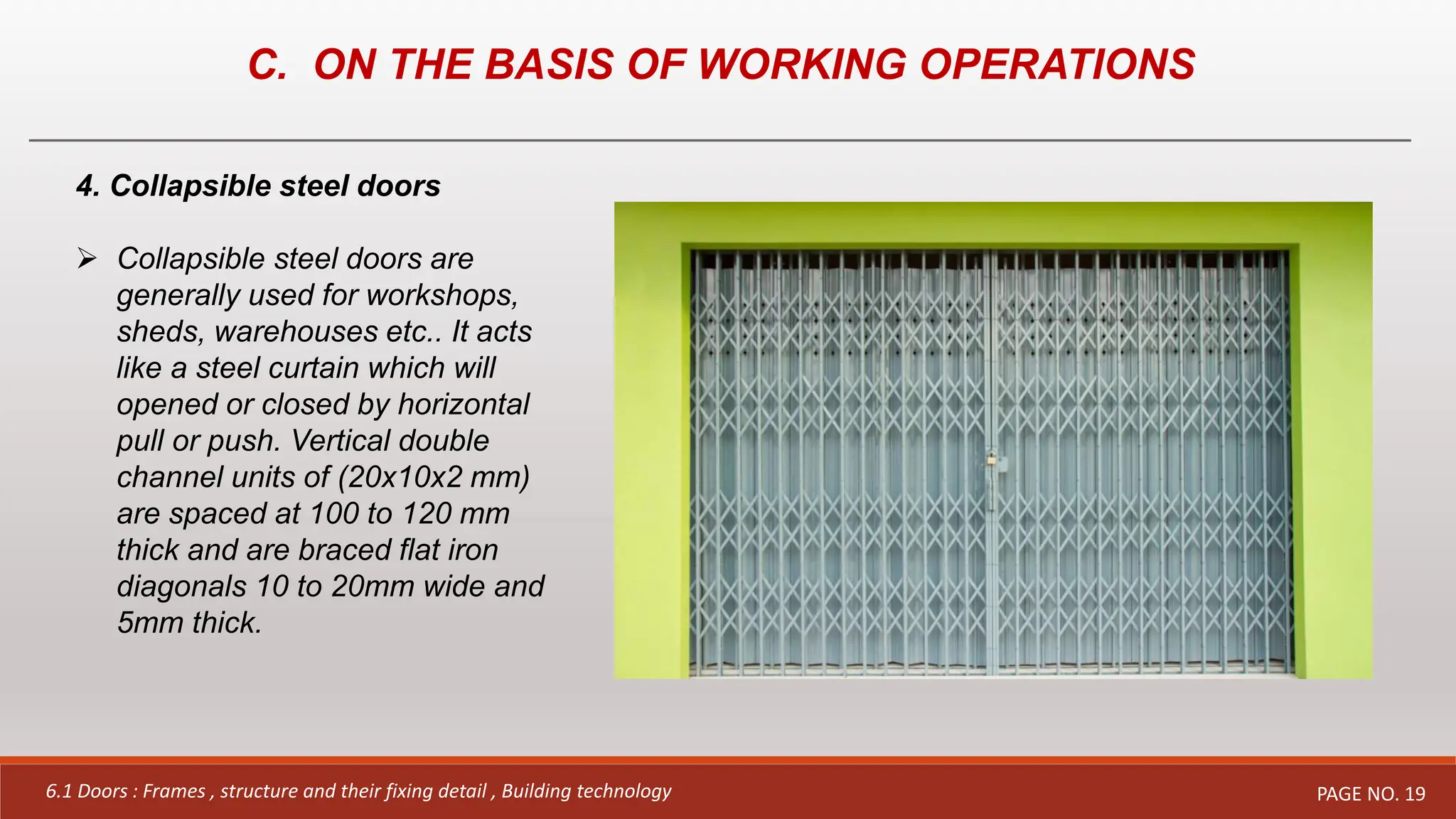 6.1 Doors - Frames, shutters and their fixing detail.pptx